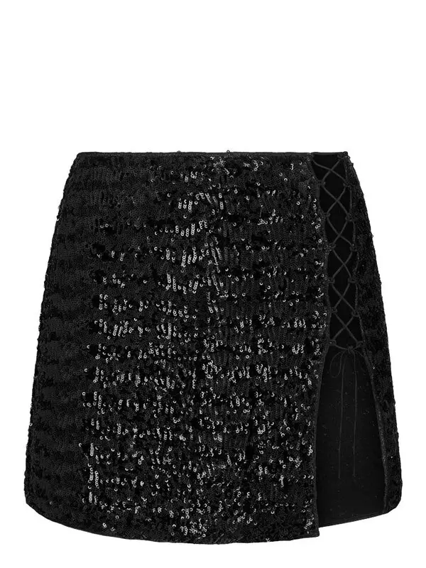 Oseree Mini Skirt - Black
