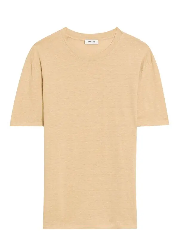 Sandro Linenjersey Tshirt - Sand
