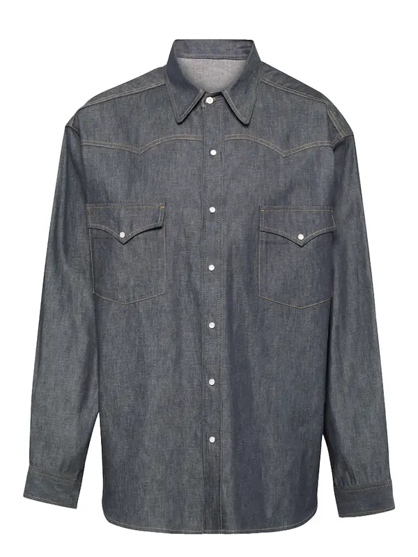 MAISON MARGIELA Oversized Denim Shirt - Blue
