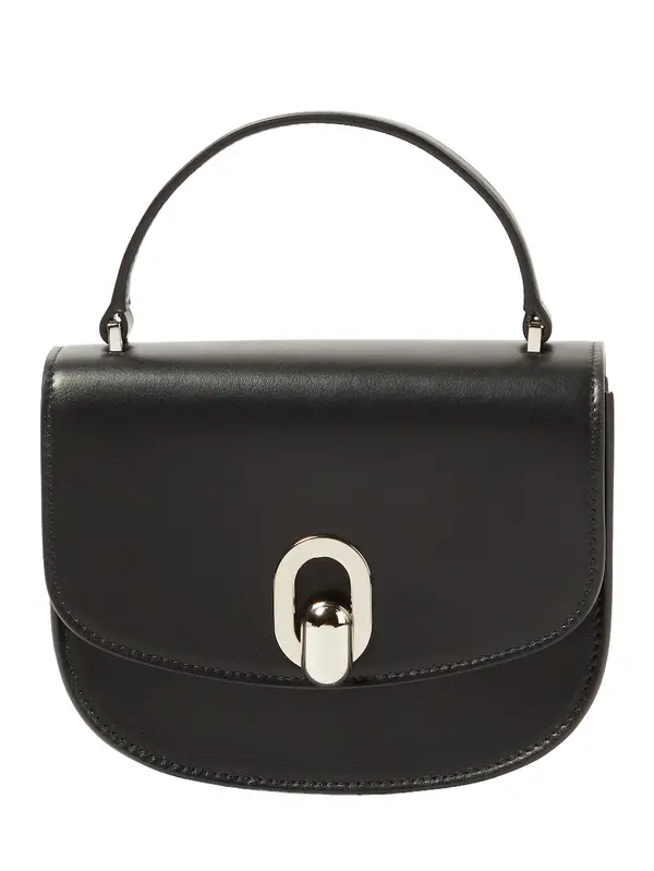Savette Tondo Mini Leather Tote Bag - Black