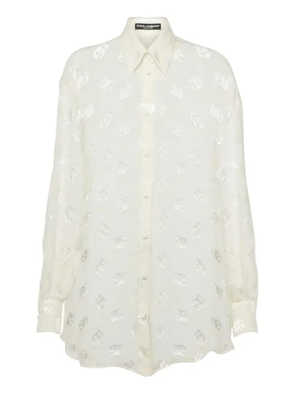 Dolce & Gabbana Burnout Sheer Silk Shirt - White