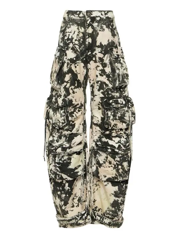 Attico Fern Printed Cargo Jeans - Multicoloured