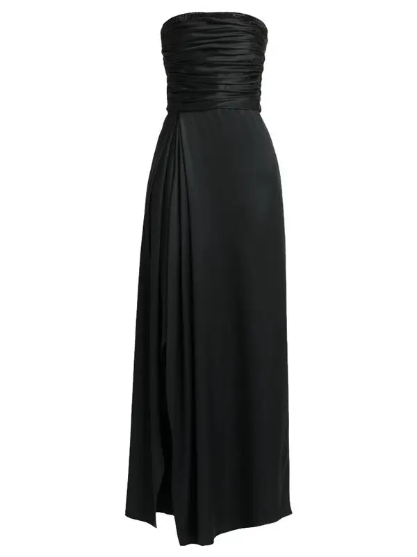 Giorgio Armani Strapless Gathered Silk Gown - Printed