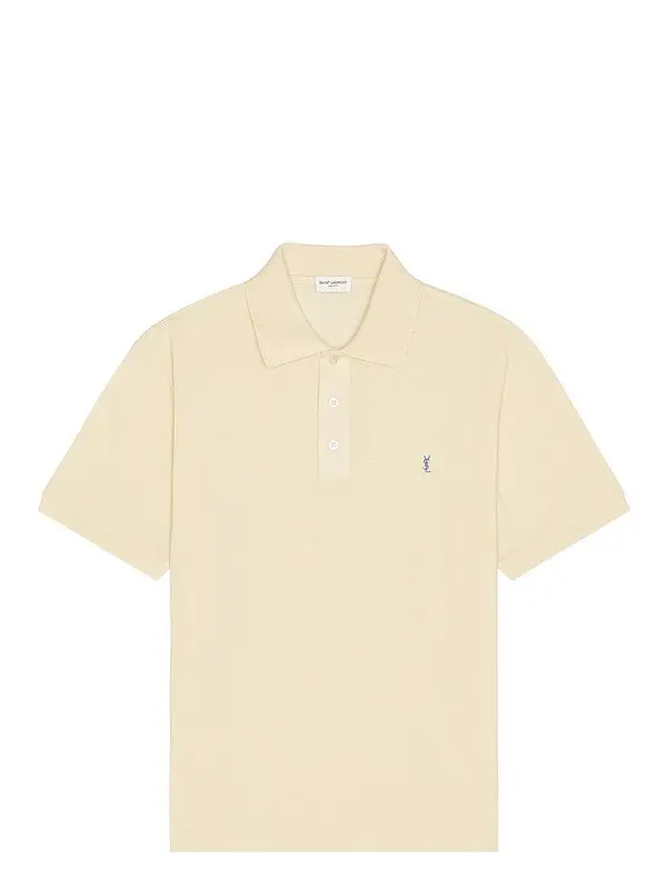 Saint Laurent New Polo In Cream - Jaune & Bleu