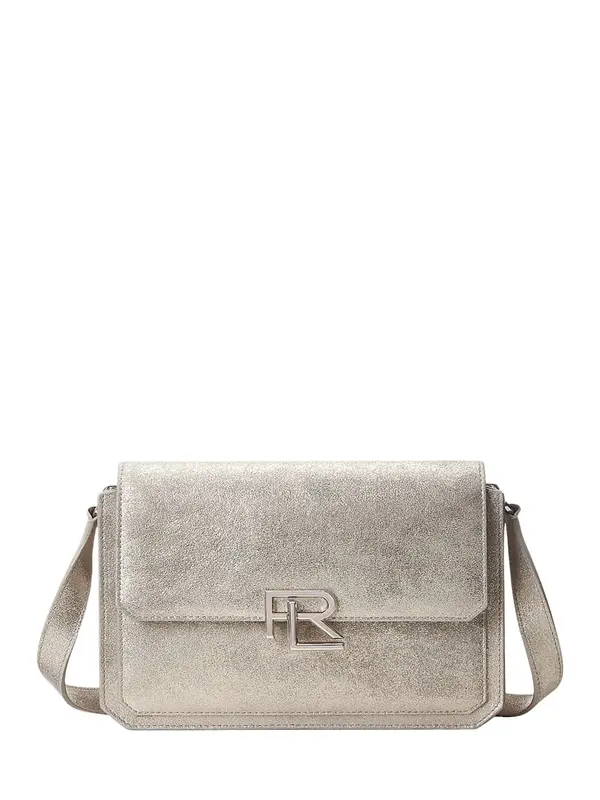 Ralph Lauren Rl 888 Metallic Leather Crossbody Bag - Silver