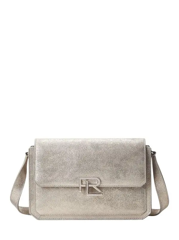 Ralph Lauren Rl 888 Metallic Leather Crossbody Bag - Silver
