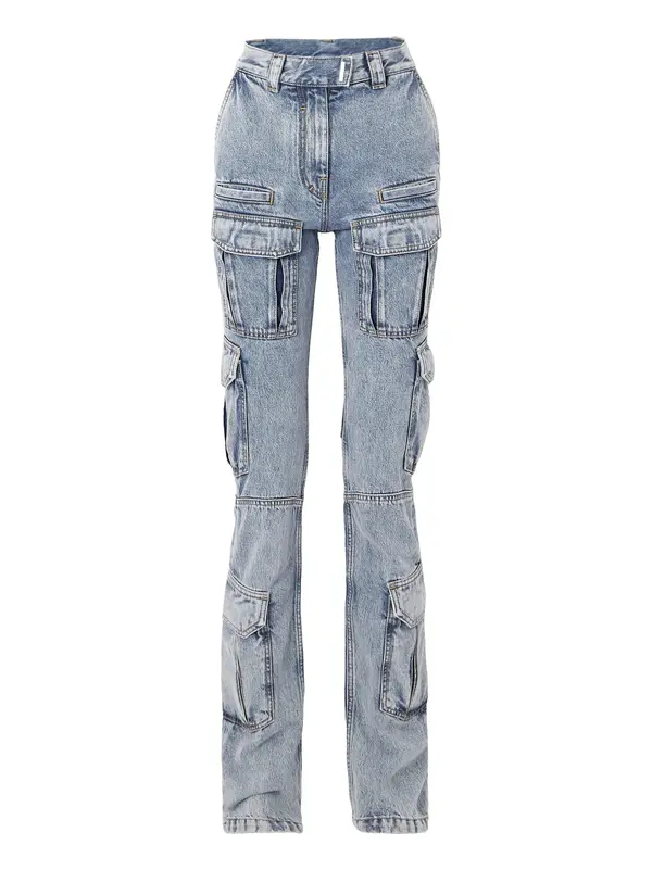 Givenchy High-rise Straight-leg Cargo Jeans - Blue