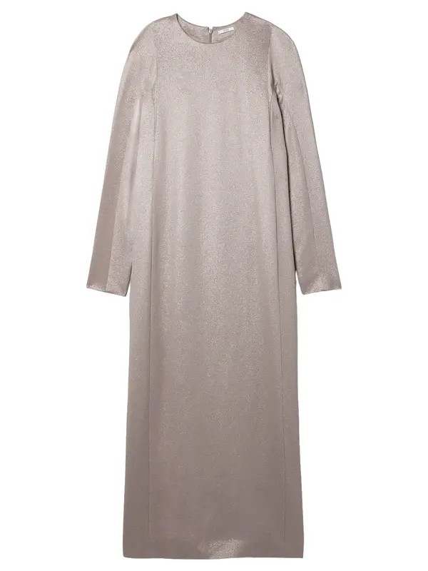 FFORME Iris Metallic Cloqué Maxi Dress - Neutrals