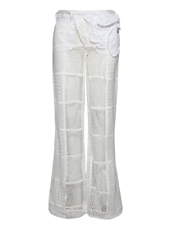 ROBERTA EINER Floral-appliqué Trousers - White
