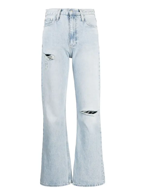 Calvin Klein Ripped Detail Bootcut Jeans - Blue
