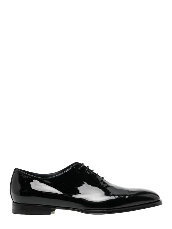 Moreschi Logo-debossed Patent Leather Oxfords - Black