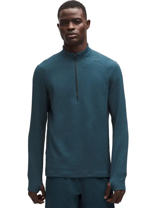 Lululemon Waffle-knit Half Zip - Indochine Blue
