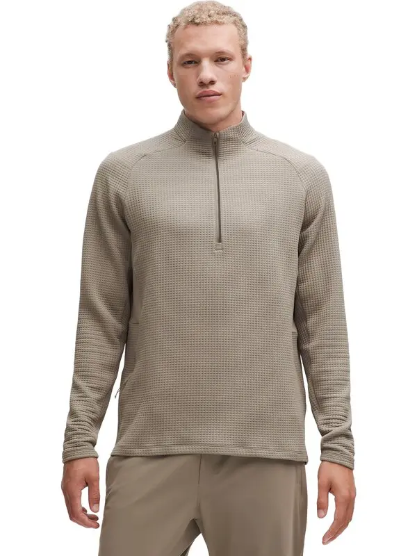 Lululemon Waffle-knit Half Zip - Warm Ash Grey