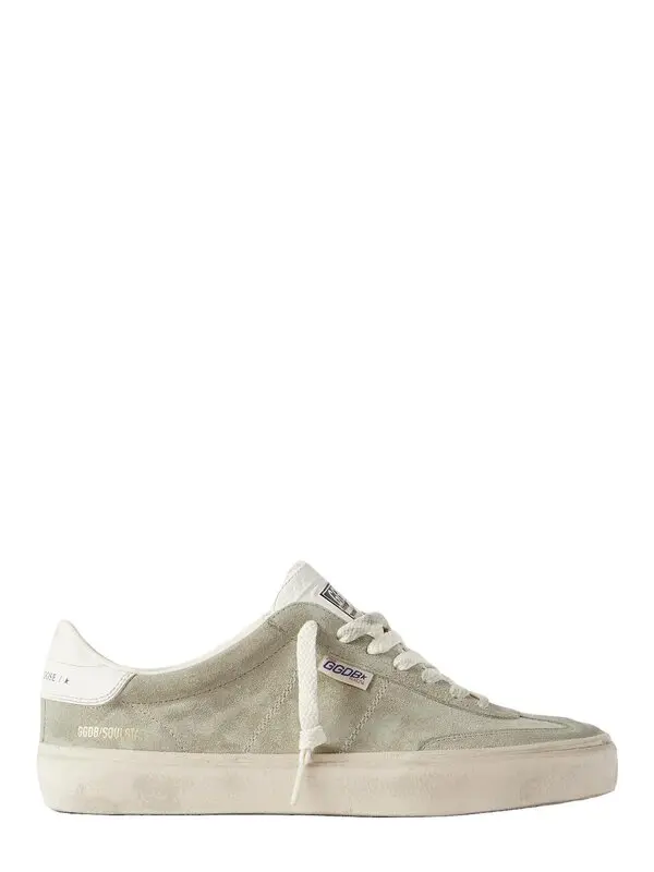 Golden Goose Soul-star Distressed Suede Sneakers - Neutrals