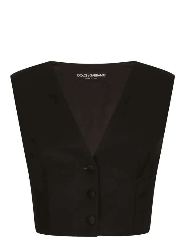 Dolce & Gabbana Cropped Bustier Vest - Black