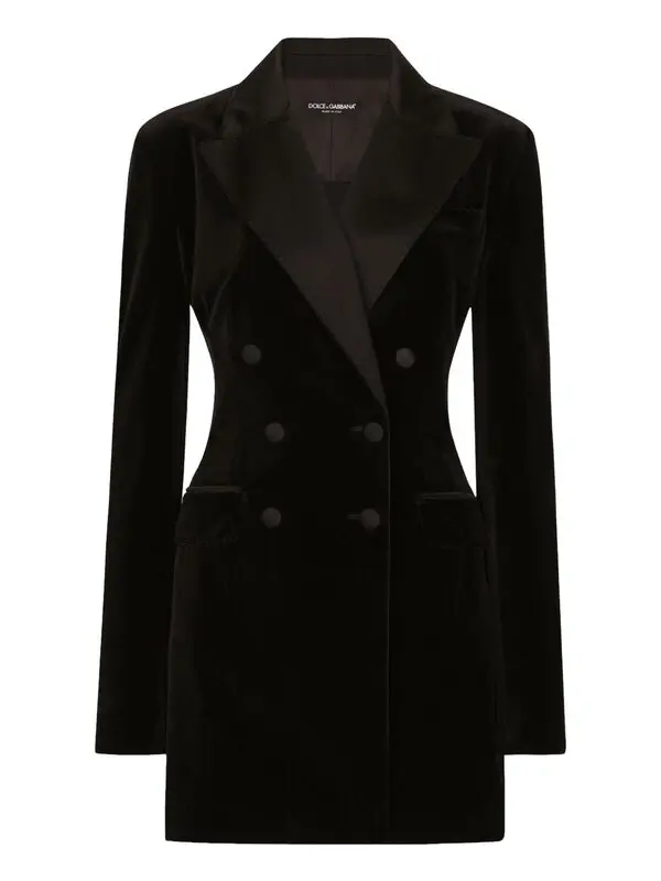 Dolce & Gabbana Turlington Velvet Blazer - Black