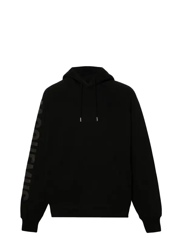 Jacquemus Le Hoodie Typo Cotton Top - Black