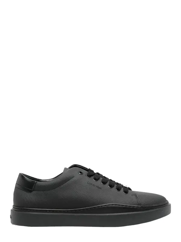 Calvin Klein Logo-debossed Textured Sneakers - Black