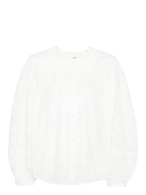 Isabel Marant Gregoria Broderie Anglaise Blouse - White