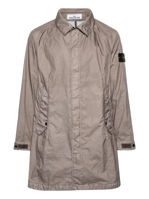 Stone Island Membrana 3l Tc Crinkled Raincoat - Grey