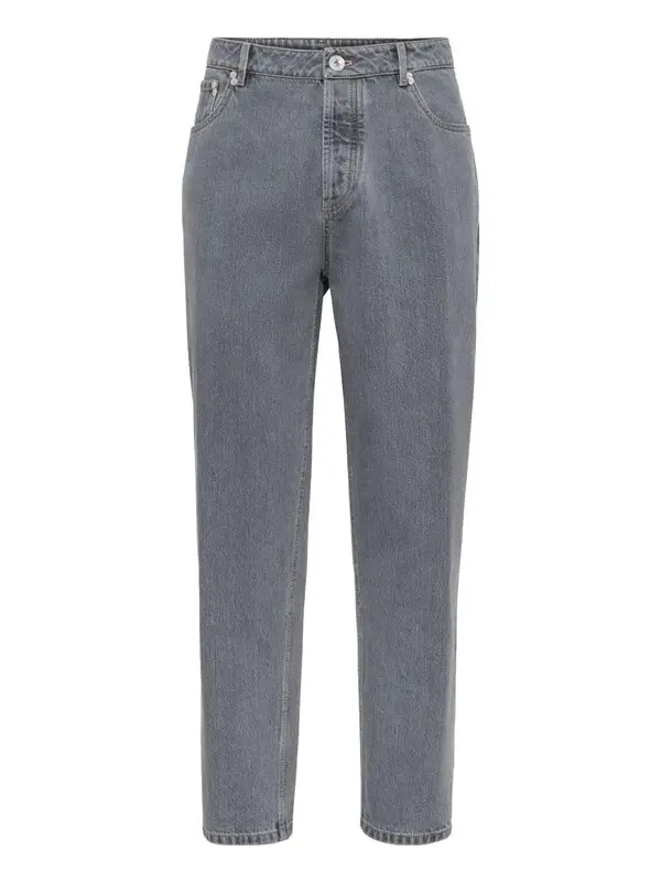 Brunello Cucinelli Charcoal Straight-leg Denim Jeans - Grey