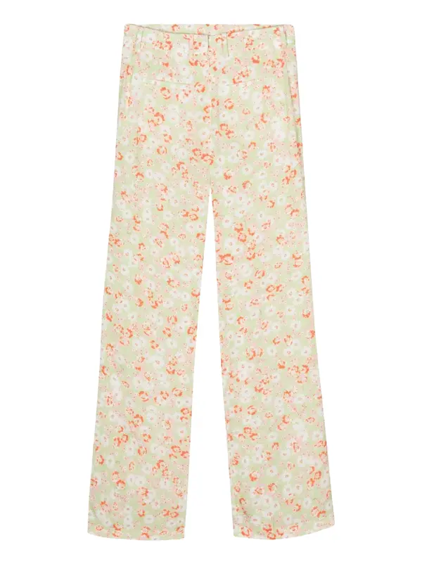 N°21 Low-waist Wide-leg Trousers - Green