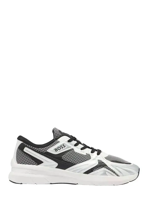 BOSS Panelled Lace-up Sneakers - White