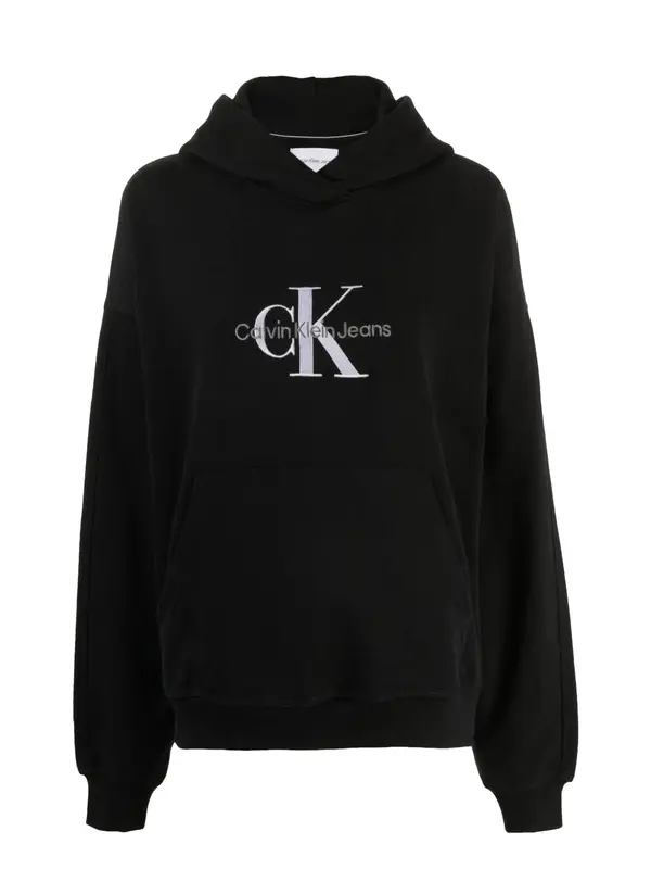 Calvin Klein Print Cotton-blend Hoodie - Black