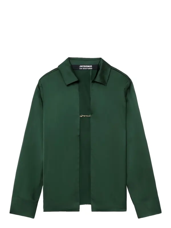 Jacquemus La Chemise Notte Satin Shirt - Green