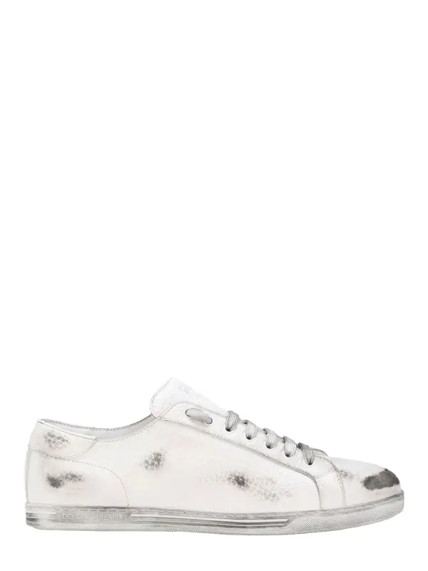 Dolce & Gabbana Saint Tropez Leather Sneakers - White