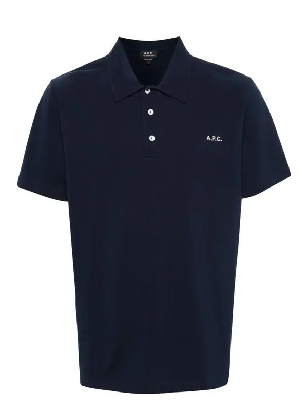 A.p.c. Logo-embroidered Cotton Polo Shirt - Blue