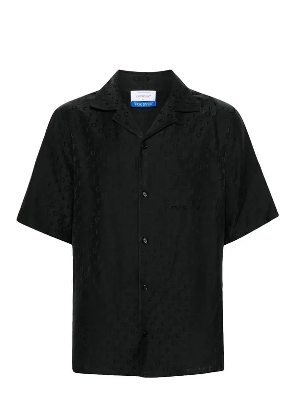 Off-White Monogram-jacquard Shirt - Black
