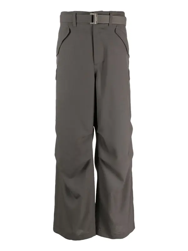 Sacai Straight-leg Cargo Trousers - Green