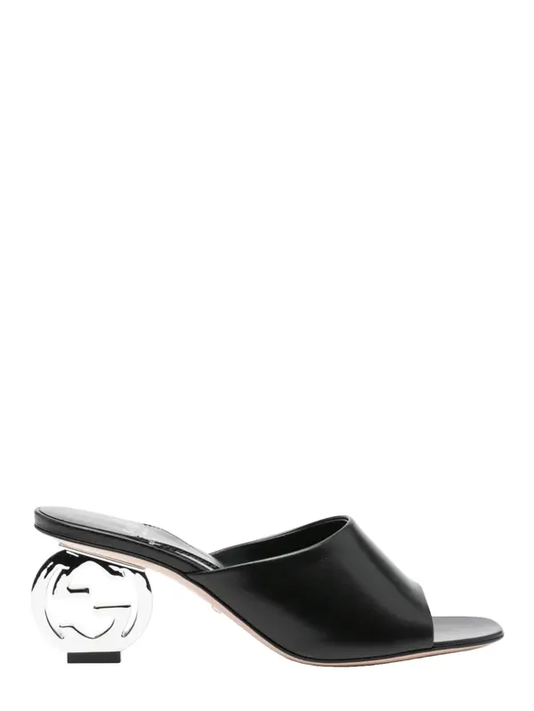 Gucci 70 Mm Interlocking G-heel Mules - Black