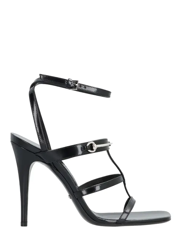 Gucci Horsebit 105mm Strappy Leather Sandals - Black
