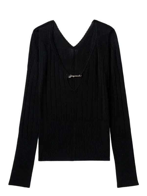 Jacquemus Le Haut Pralu Ribbed Jumper - Black
