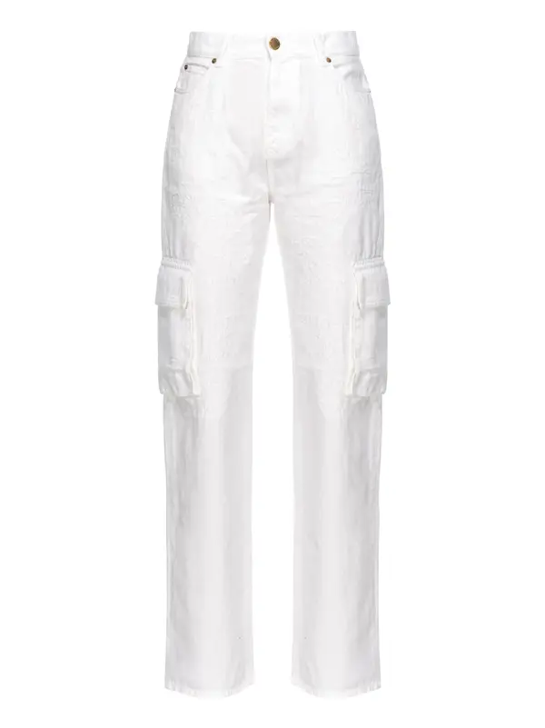 Pinko High-rise Straight-leg Cargo Jeans - White