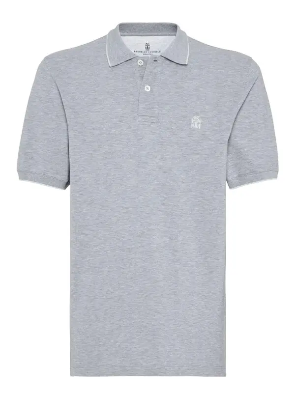 Brunello Cucinelli Logo-embroidered Polo Shirt - Grey