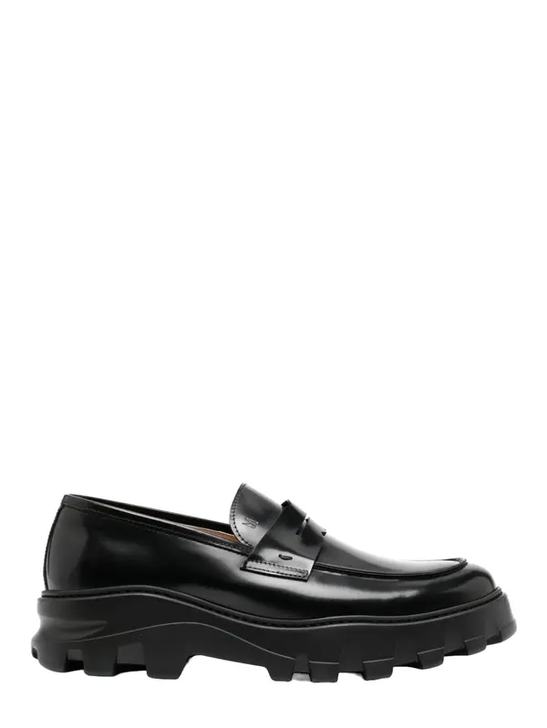 Moreschi Penny-slot Leather Loafers - Black