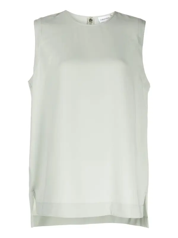 Calvin Klein Twill Sleeveless Top - Green