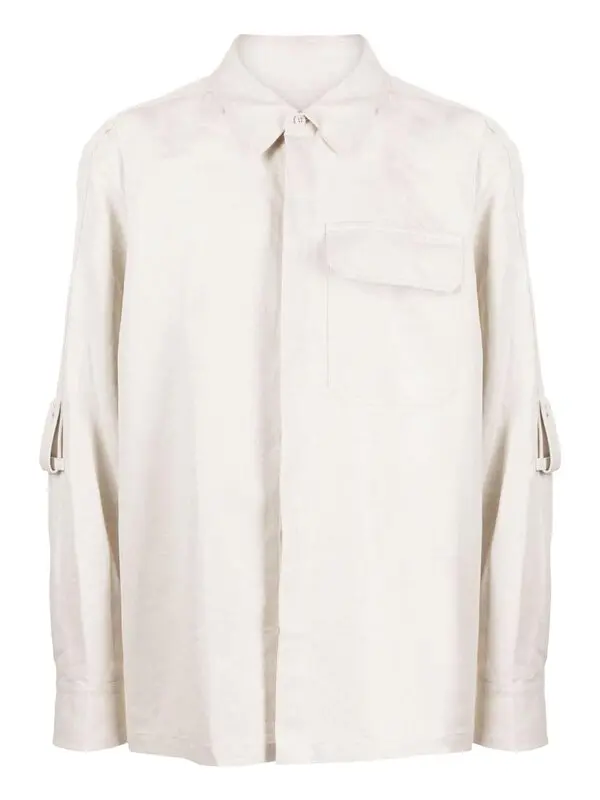 Helmut Lang Cotton-linen Twill Shirt - Neutrals