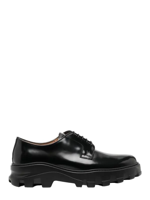 Moreschi Round-toe Leather Derby Shoes - Black