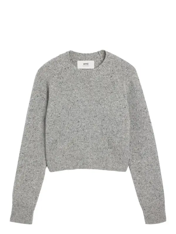 Ami Logo-embroidered Jumper - Grey