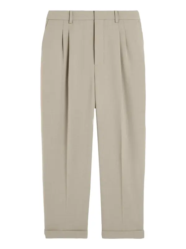 Ami Pressed-crease Tapered Trousers - Neutrals