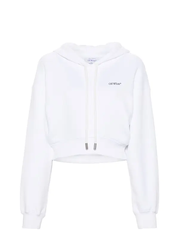 Off-White X-ray Arrow Cropped Hoodie - White