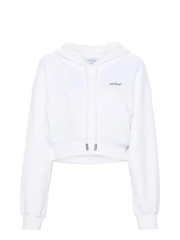 Off-White X-ray Arrow Cropped Hoodie - White