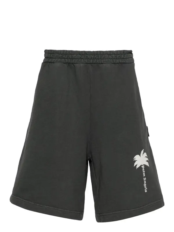 Palm Angels Palm Tree Print Track Shorts - Grey