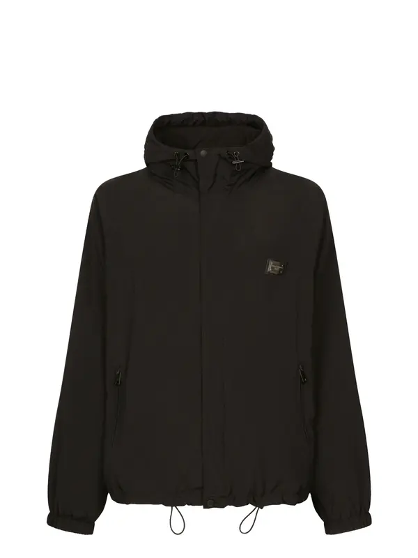 Dolce & Gabbana Drawstring Hooded Jacket - Black