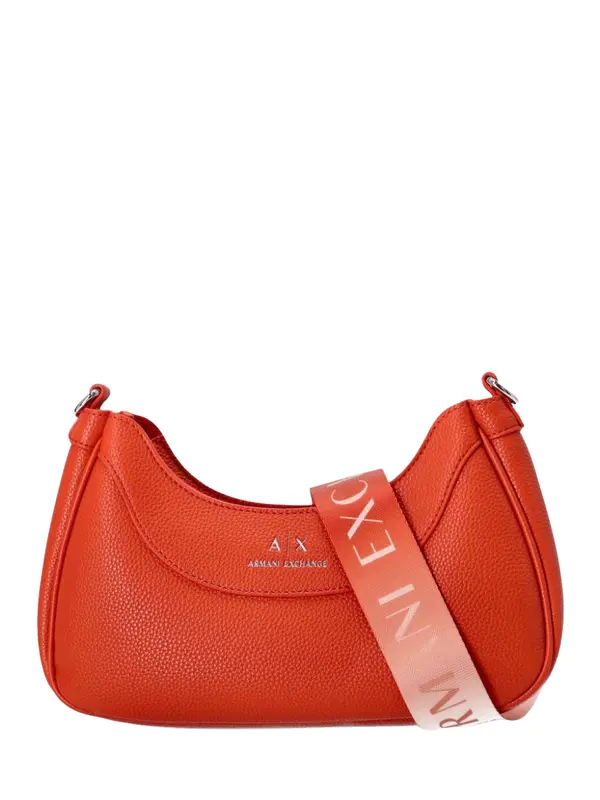 Armani Exchange Debossed-logo Leather Shoulder Bag - Orange