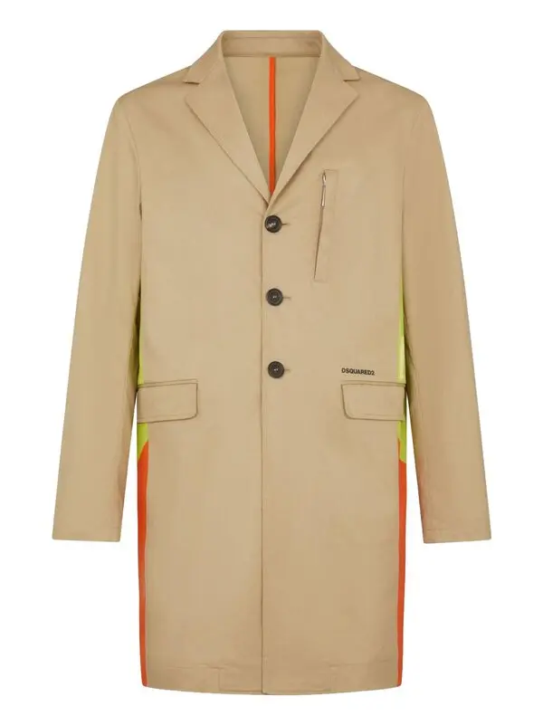 Dsquared2 Contrasting Panels Single-breasted Coat - Neutrals